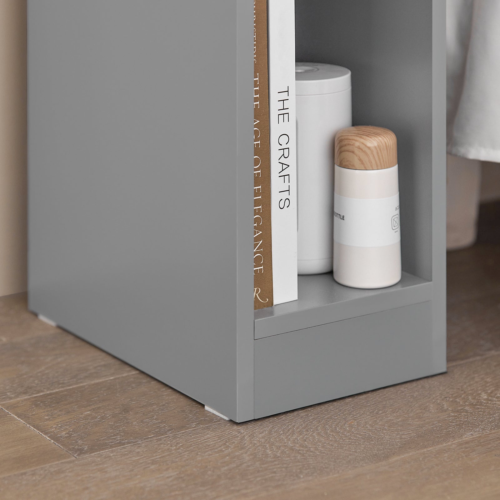 SoBuy Comodino grigio con cassetto - FBT111-HG– SoBuy-IT