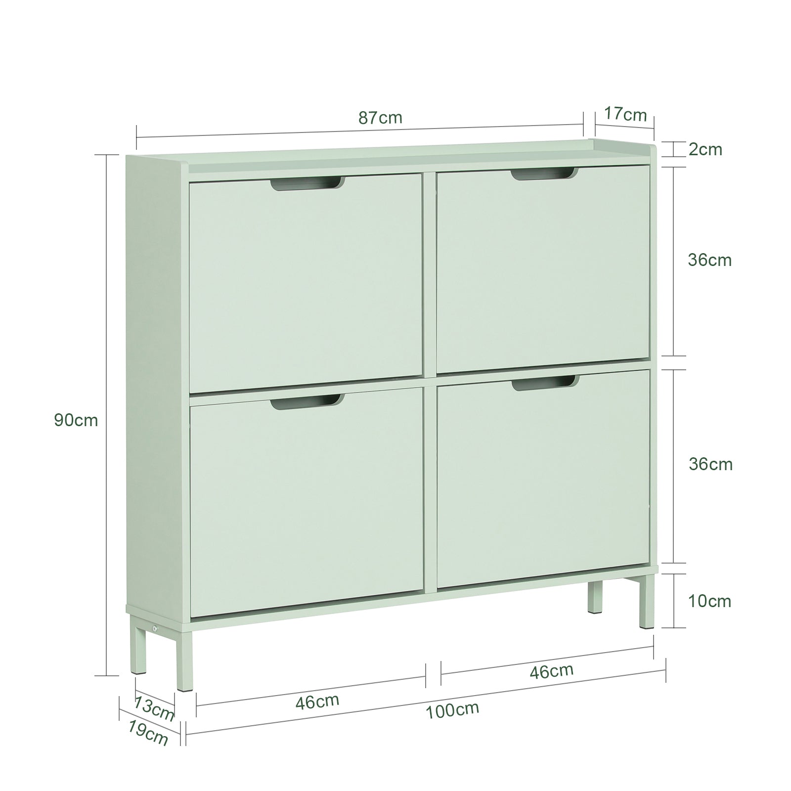 Scarpiera grande e sottile verde - FSR100-GR– SoBuy-IT