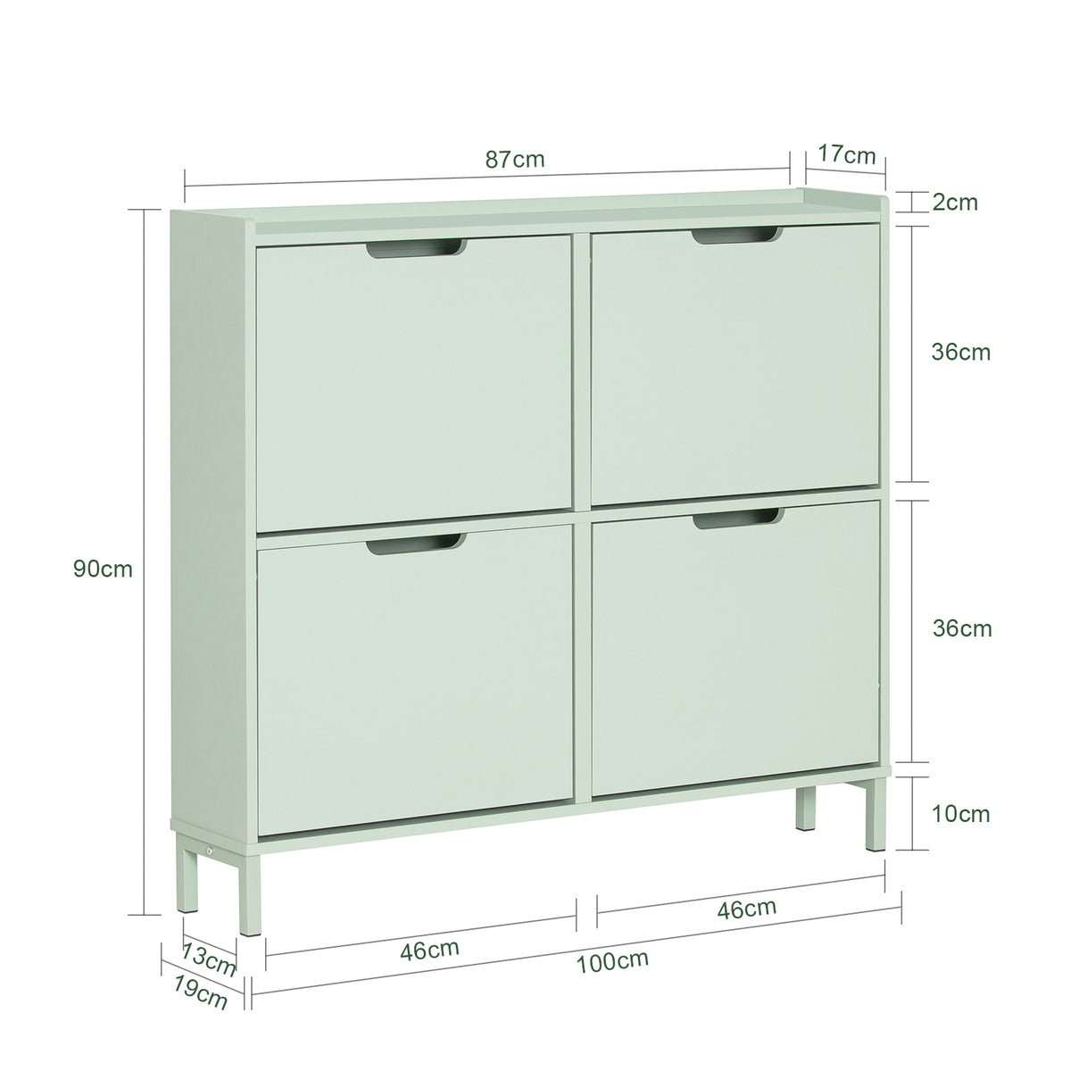 Scarpiera grande e sottile verde - FSR100-GR– SoBuy-IT
