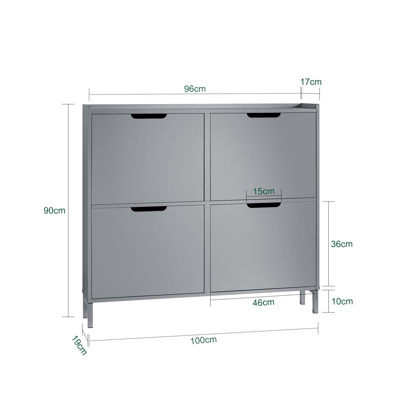 Scarpiera grande e sottile grigia - FSR100-HG– SoBuy-IT