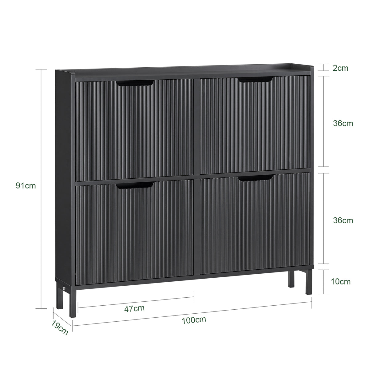 SoBuy Scarpiera grande salvaspazio slim nera - FSR177-L-SCH– SoBuy-IT
