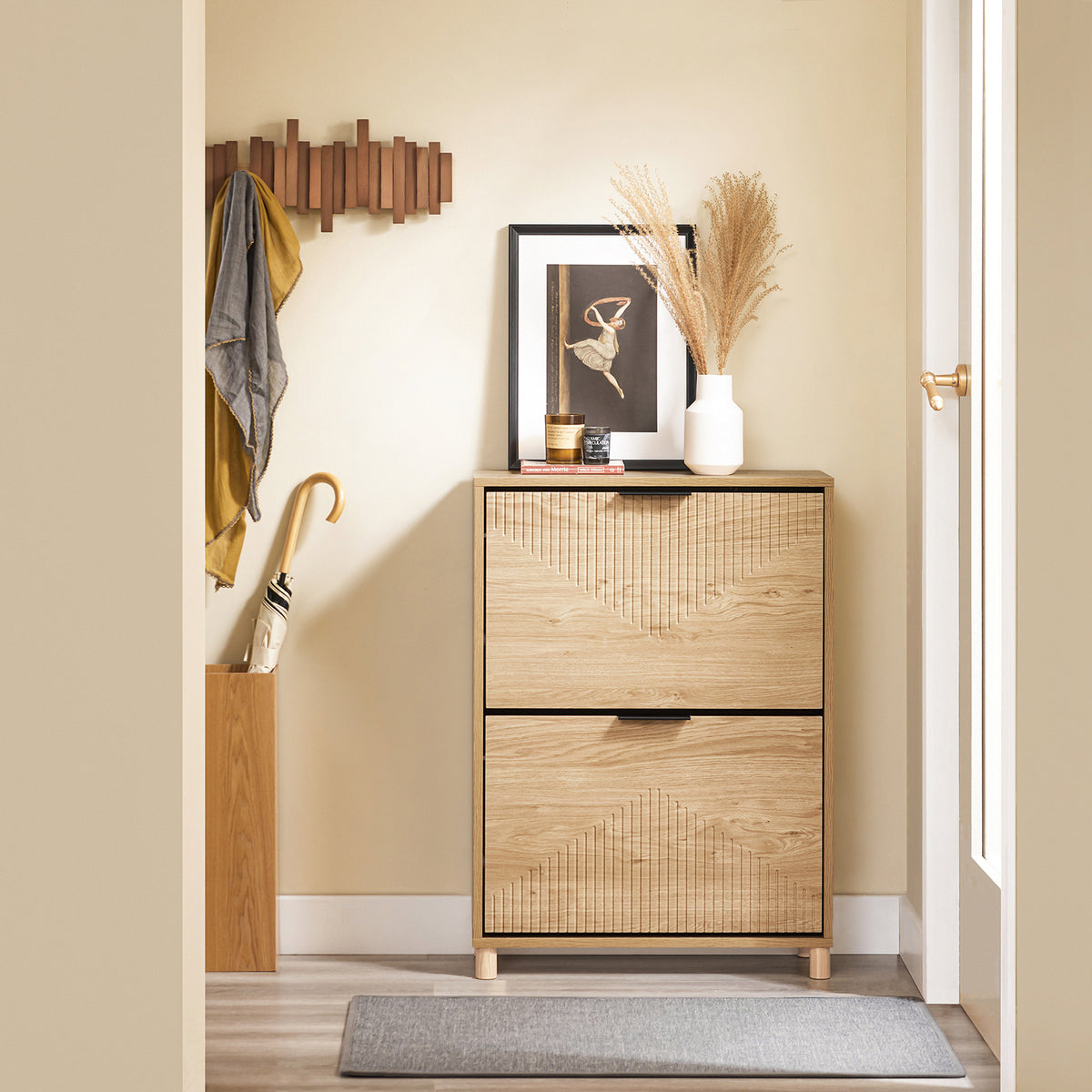 SoBuy FSR200-II-N, Scarpiera Salvaspazio Slim – Mobile Ingresso Moderno ...